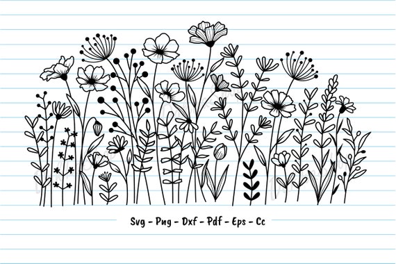 Wildflower Svg Files Flower Meadow Svg Flower Svg Flower - Etsy