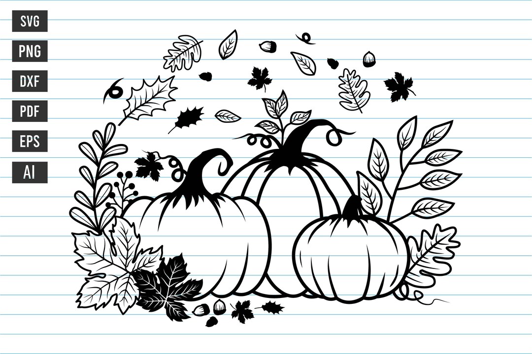 Pumpkin Svg, Floral Pumpkin Svg, Fall Svg Files, Thanksgiving, Autumn ...