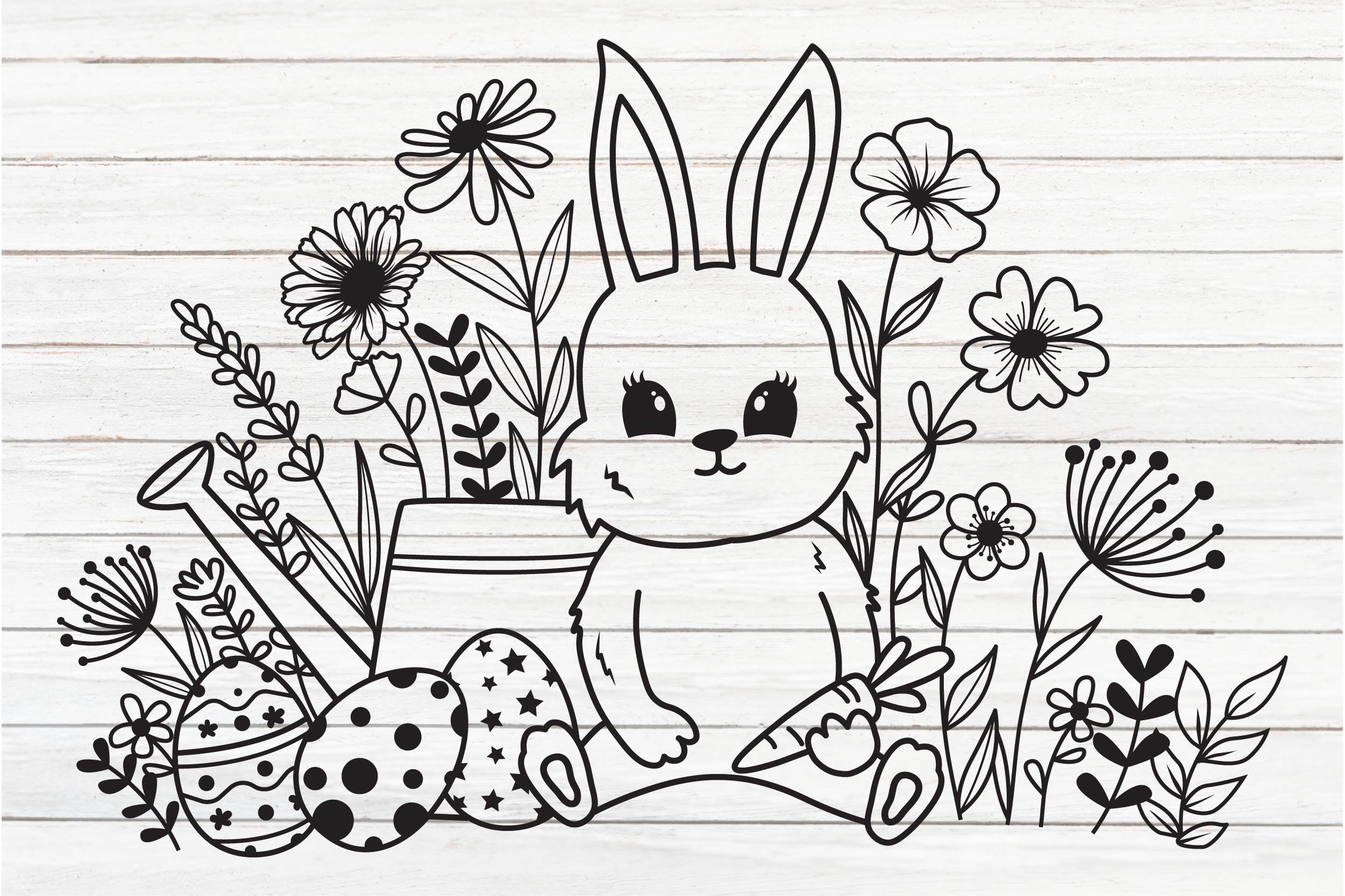 Bunny Flower Svg Rabbit Flower Svg Easter Rabbit Svg Rabbit | Etsy