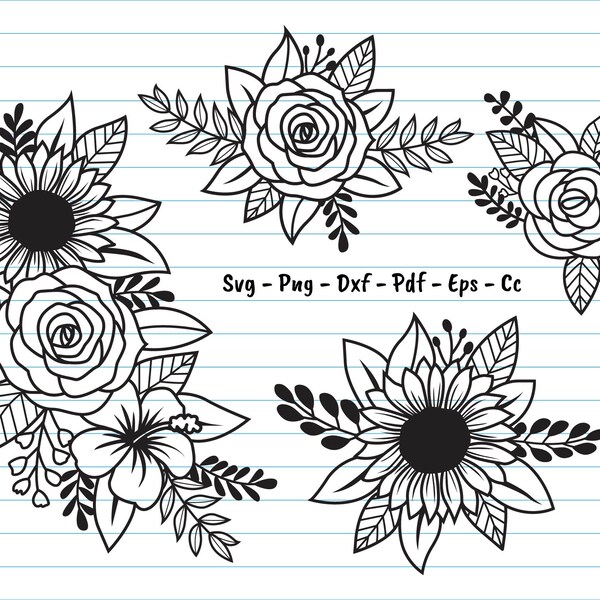 Sunflower and Rose Bouquet - Etsy