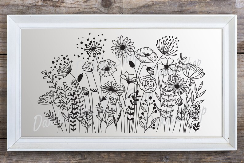 Wildflower Svg Files, Flower Svg, Blooming Wildflowers Svg, Botanical ...