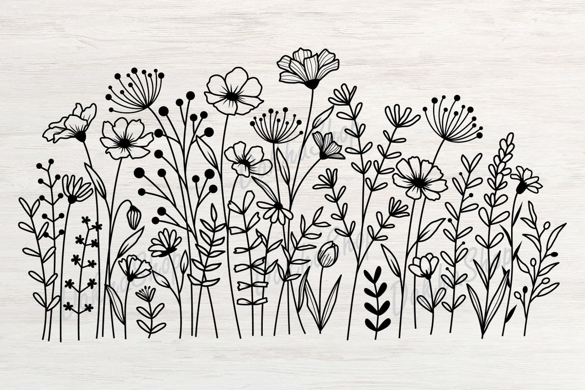 Wildflower Svg Files Flower Meadow Svg Flower Svg Flower - Etsy Singapore
