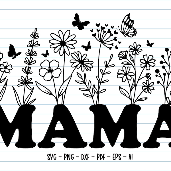 Mama Flower Svg - Etsy
