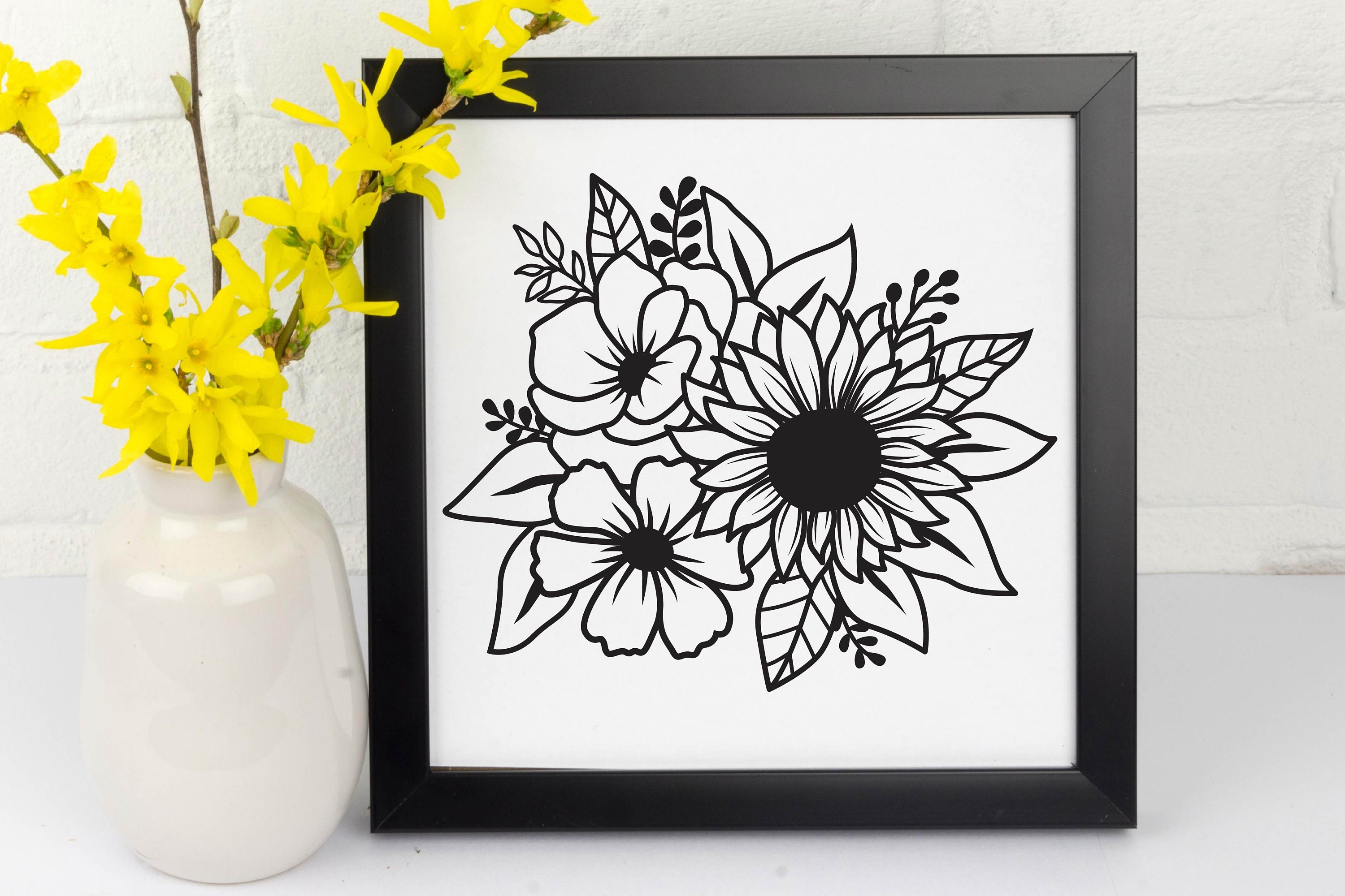 Flowers Svg Files, Floral Svg Files, Flower Svg, Flower Border Svg ...
