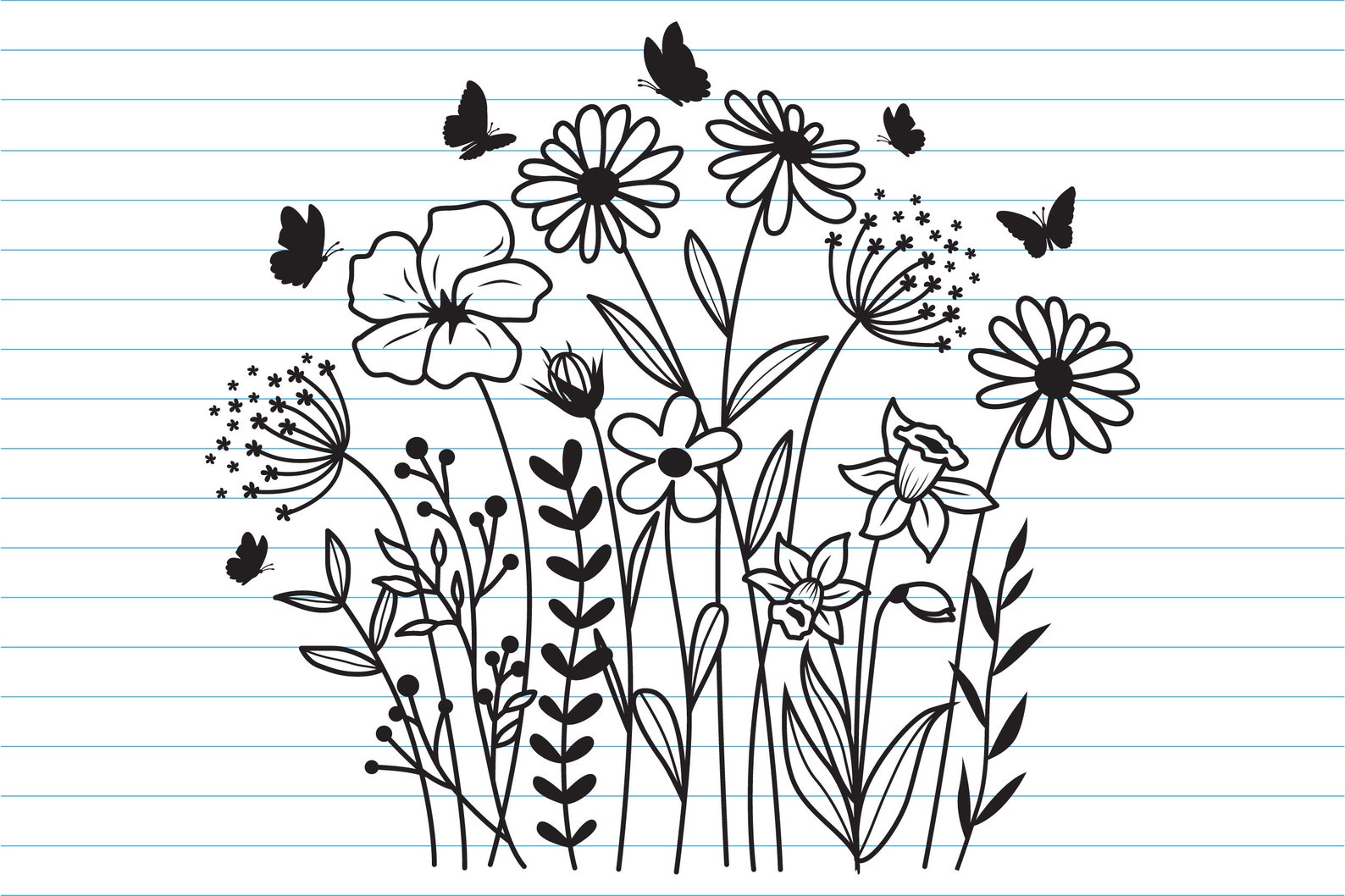 Wildflower Svg Files Flower Meadow Svg Flower Svg Flower - Etsy