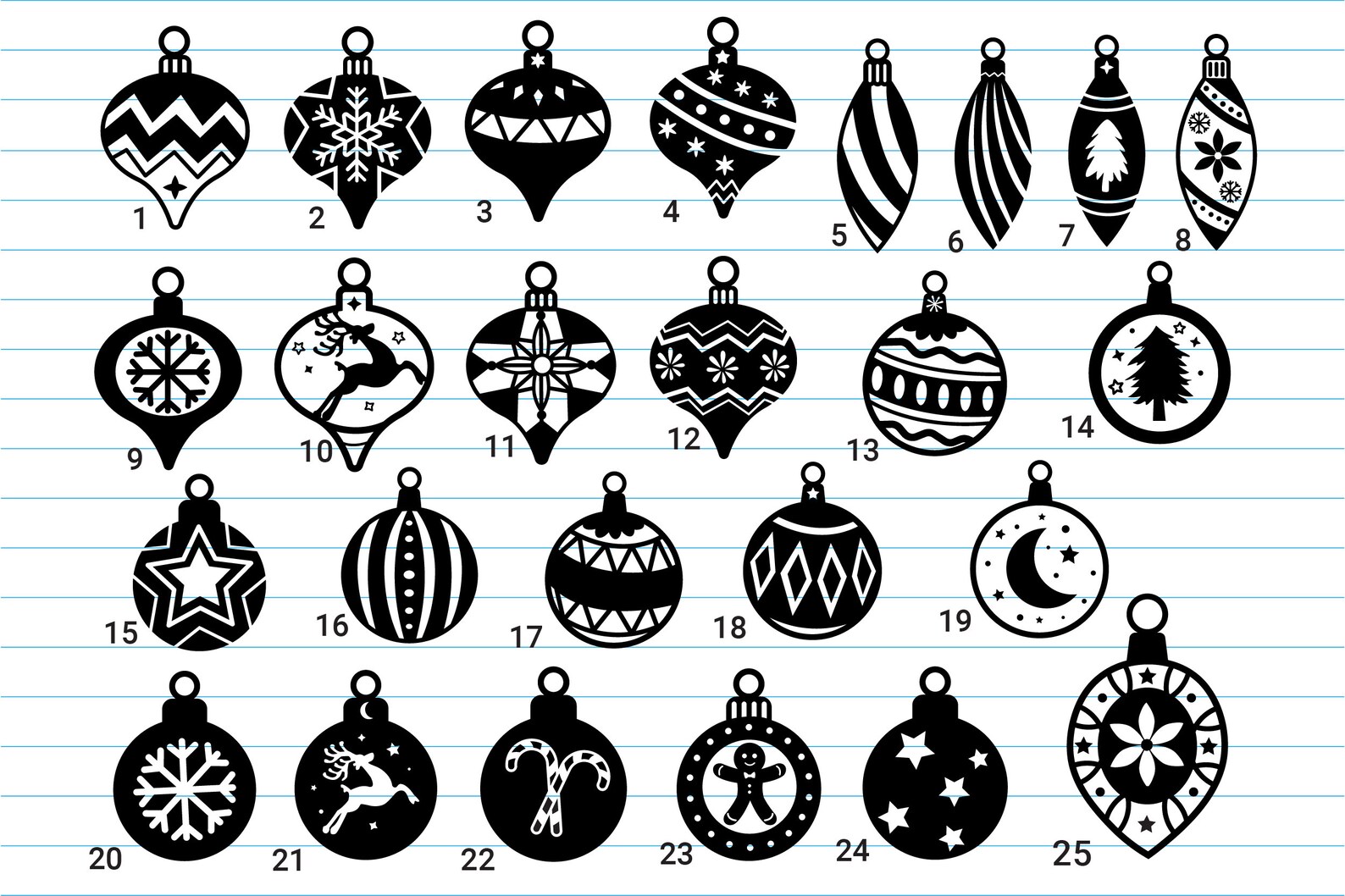 25 Christmas Balls Svg Bundle Christmas Ball Svg Christmas - Etsy