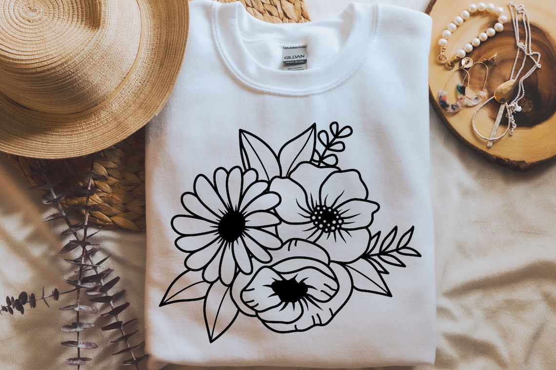 Flower Svg Floral Svg Files Flower Bouquet Svg Flower - Etsy