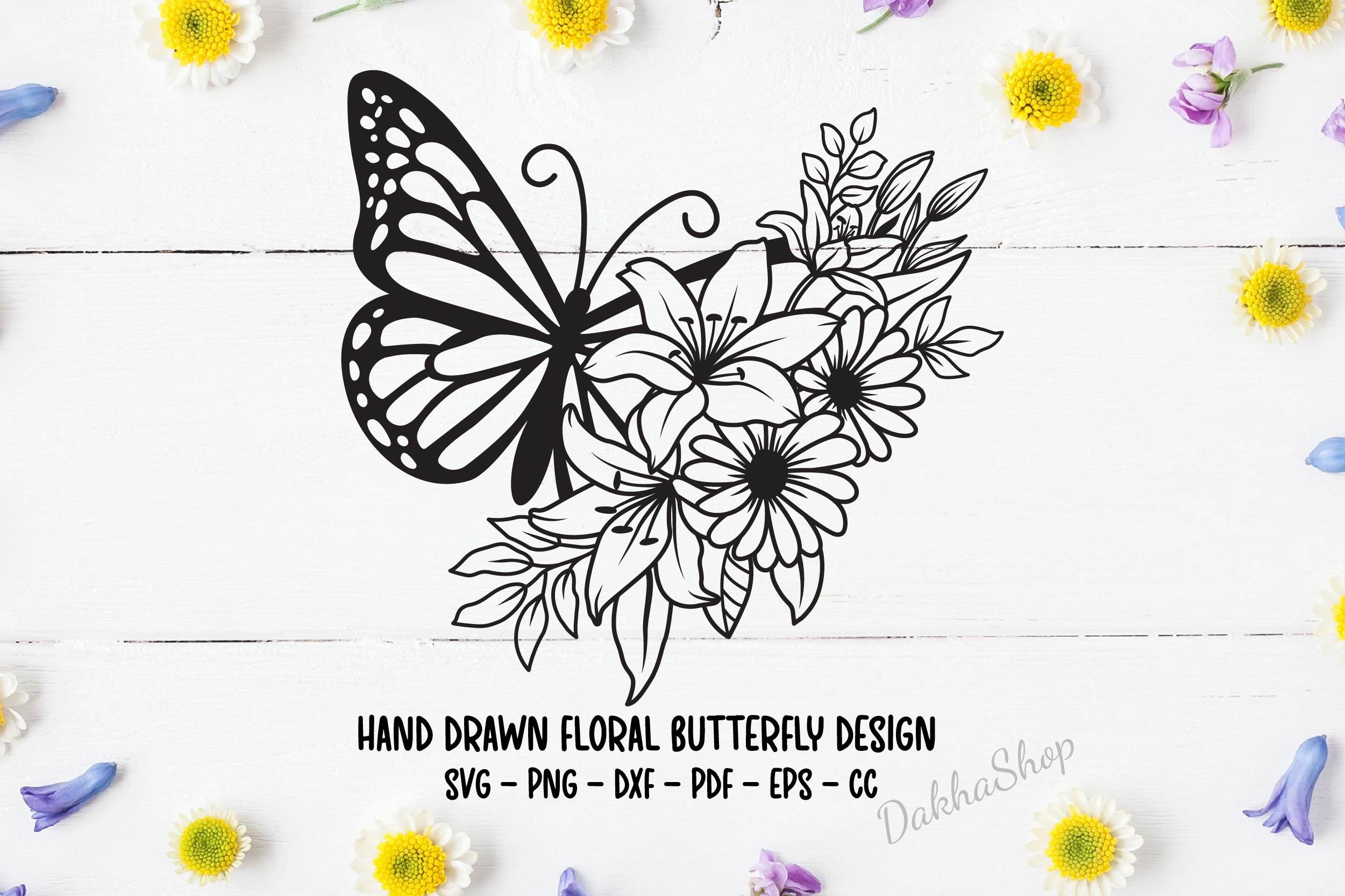 Flower Butterfly Svg Butterfly Svg Files Butterfly Flower - Etsy