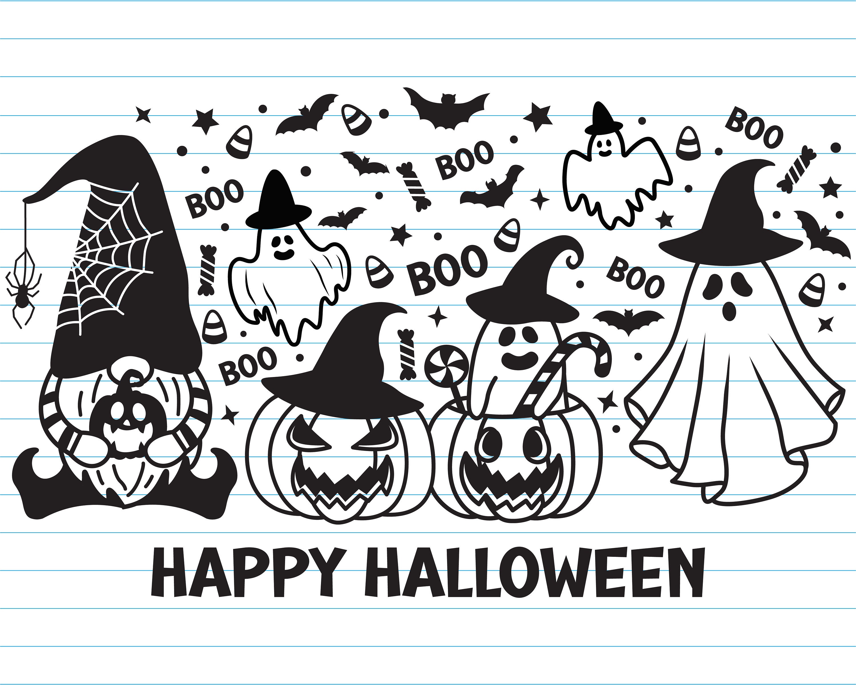 Halloween Svg Files Halloween Gnome Svg Halloween Ghost Svg - Etsy