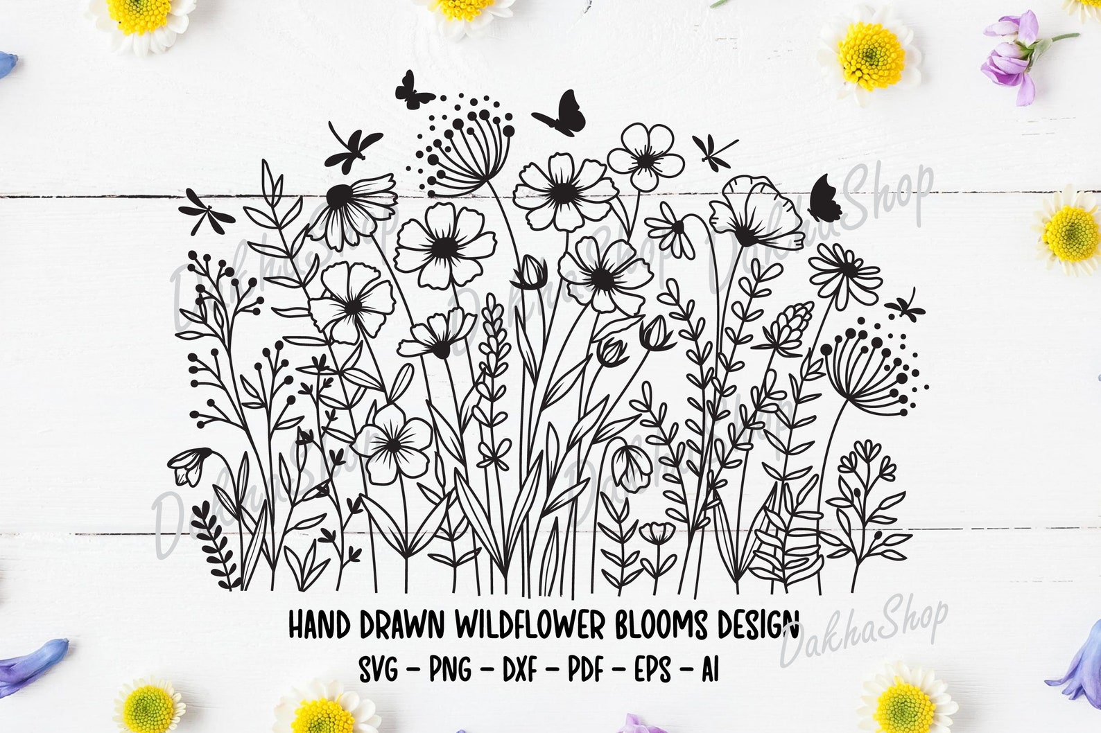 Wildflower Svg Files Flower Svg Wildflower Blooms Svg - Etsy