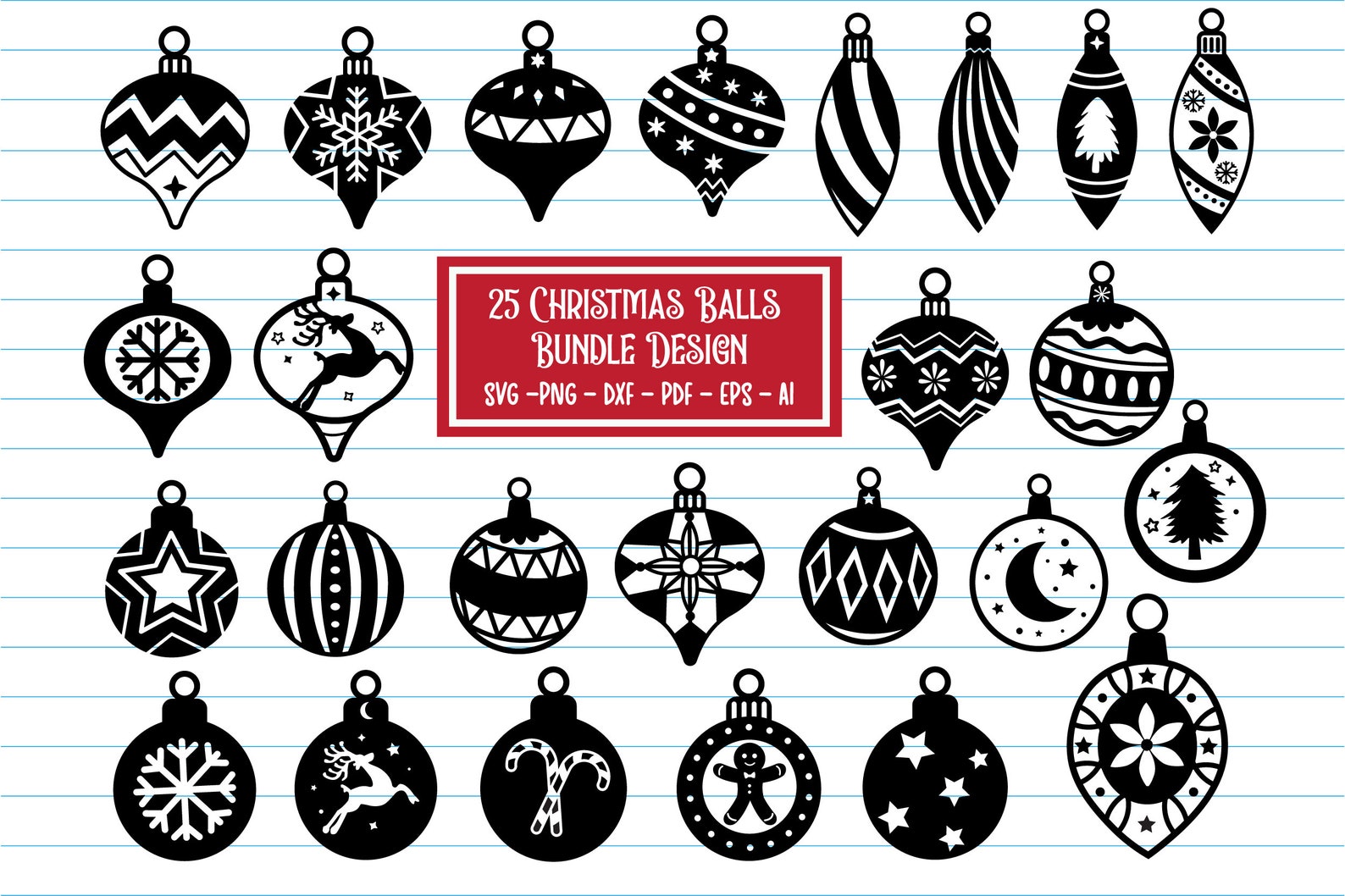 25 Christmas Balls Svg Bundle Christmas Ball Svg Christmas - Etsy