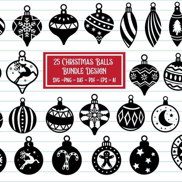 Christmas Balls Svg - Etsy