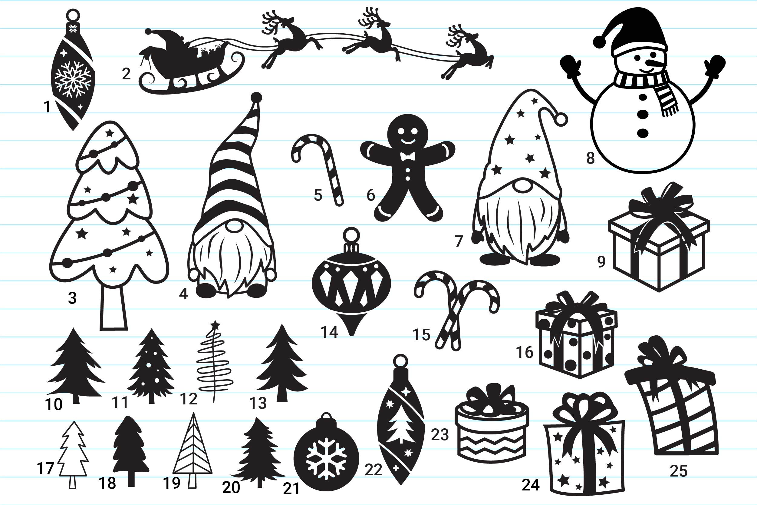 Christmas Svg Bundle Christmas Svg Christmas Elements Svg | Etsy