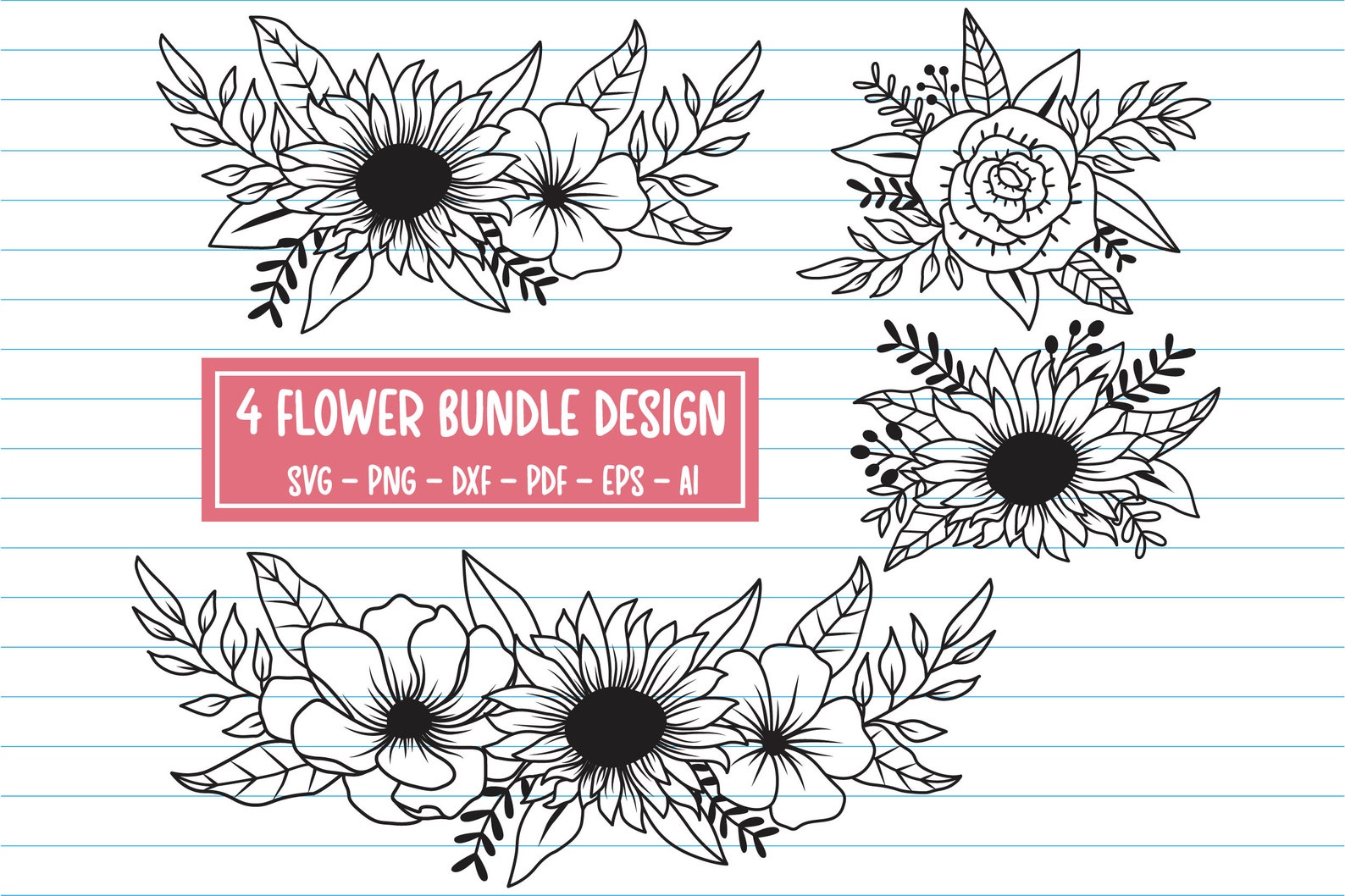 Flower Svg Bundle Flowers Svg Flower Svg Floral Svg Flower - Etsy