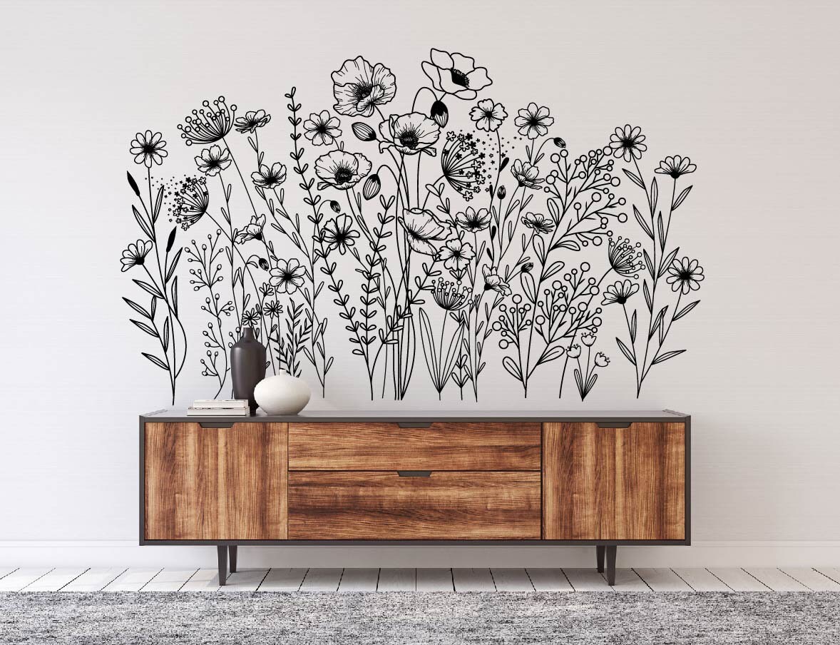 Flower Svg Files, Wildflower Svg, Flower Meadow Svg, Flower Svg File ...