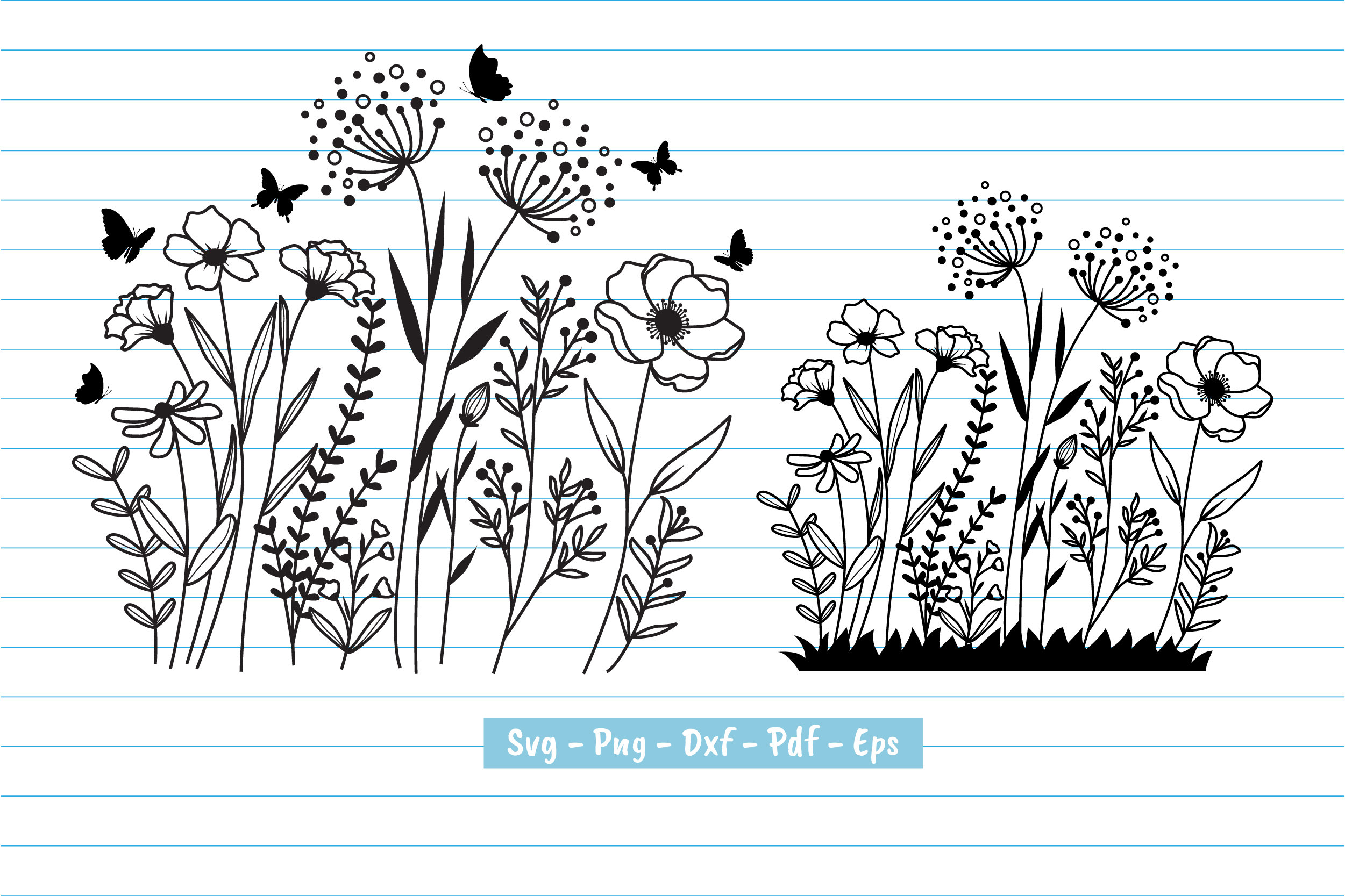 Wildflower Svg Files Flower Meadow Svg Flower Svg Flower - Etsy