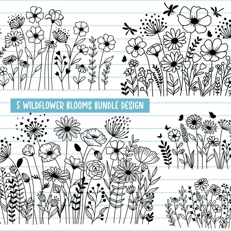 Wildflower Svg - Etsy