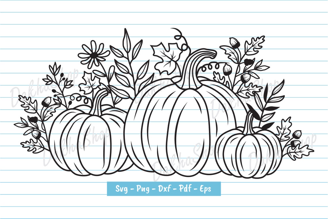 Pumpkin Svg Files Flower Pumpkin Svg Wildflower Pumpkin Svg - Etsy