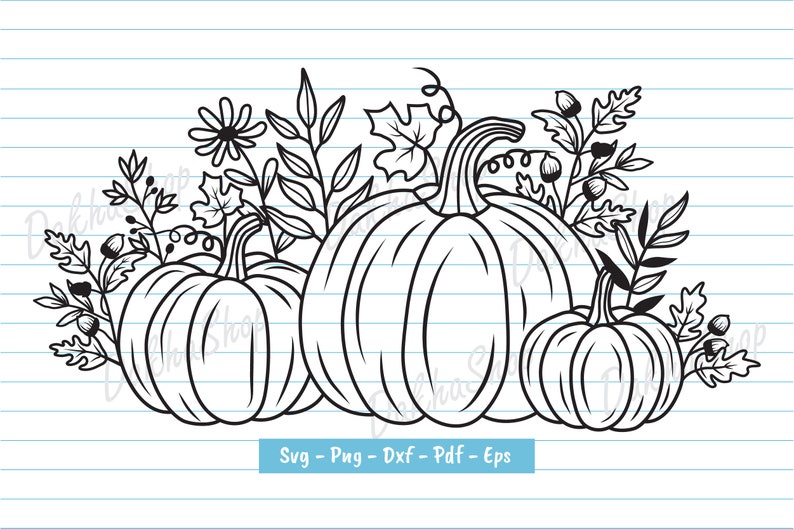 Pumpkin Svg Files Flower Pumpkin Svg Wildflower Pumpkin Svg - Etsy