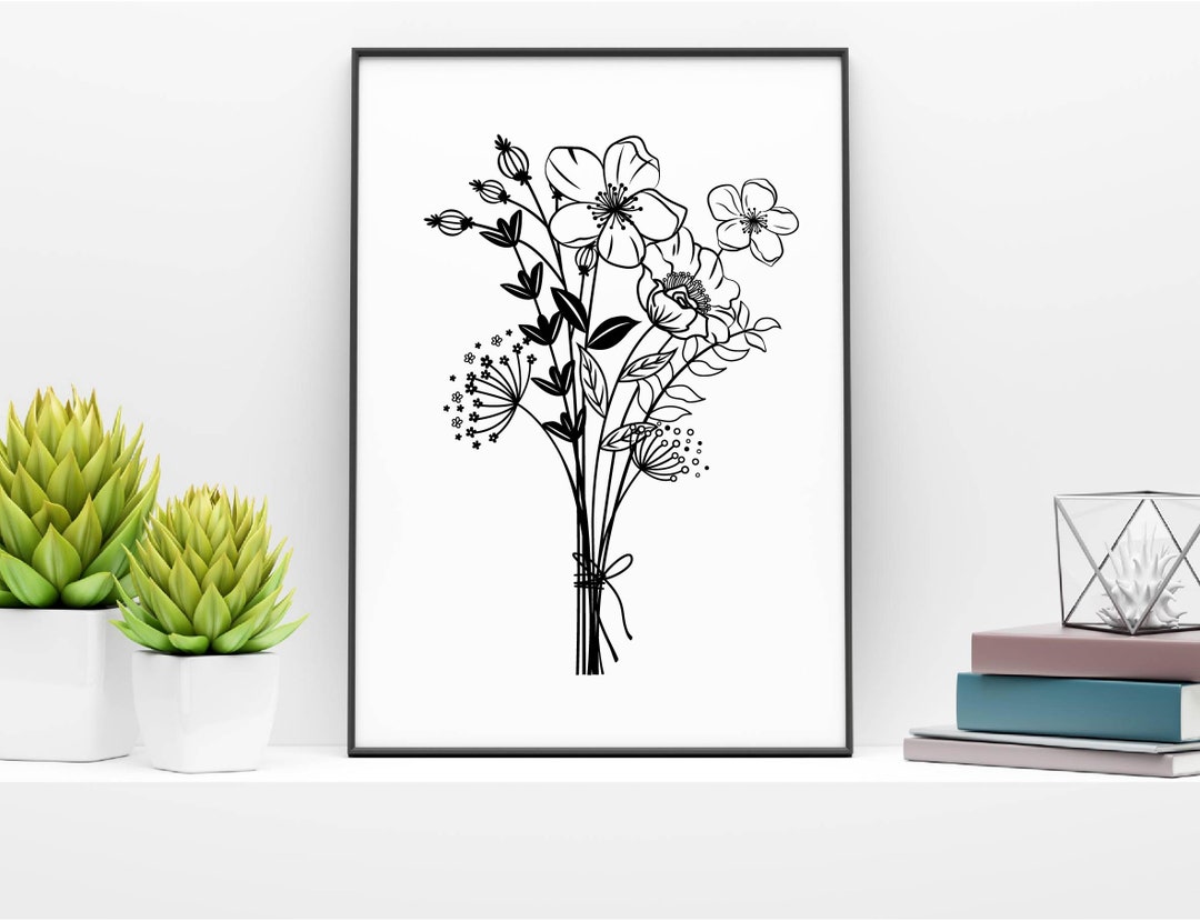 Flower Bouquet Svg, Flower Svg, Spring Svg, Flower Arrangement Svg ...