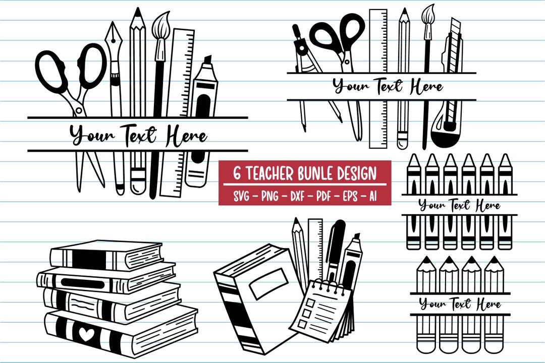 Teacher Svg Bundle, Teacher Svg, Back to School SVG, School Supplies ...