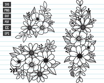 Floral Svg Floral Svg Bundle Flower Svg Cut Files (Instant Download) - Etsy
