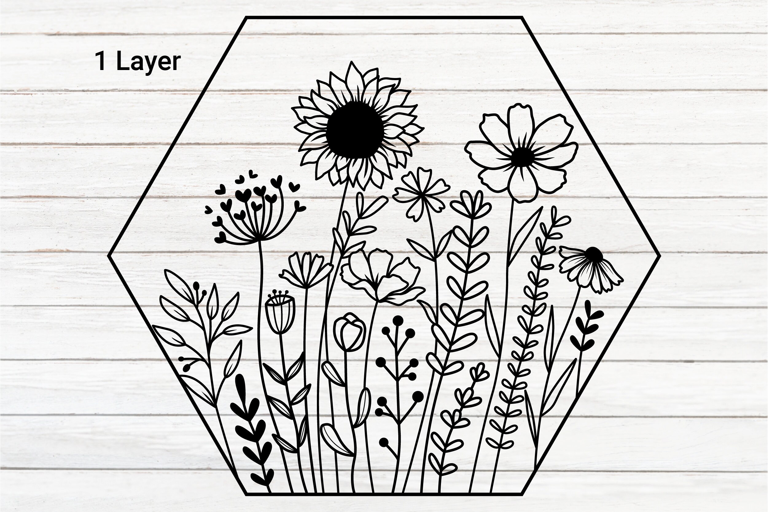 Flower Svg Files Flower Frame Svg Floral Frame Bundle - Etsy