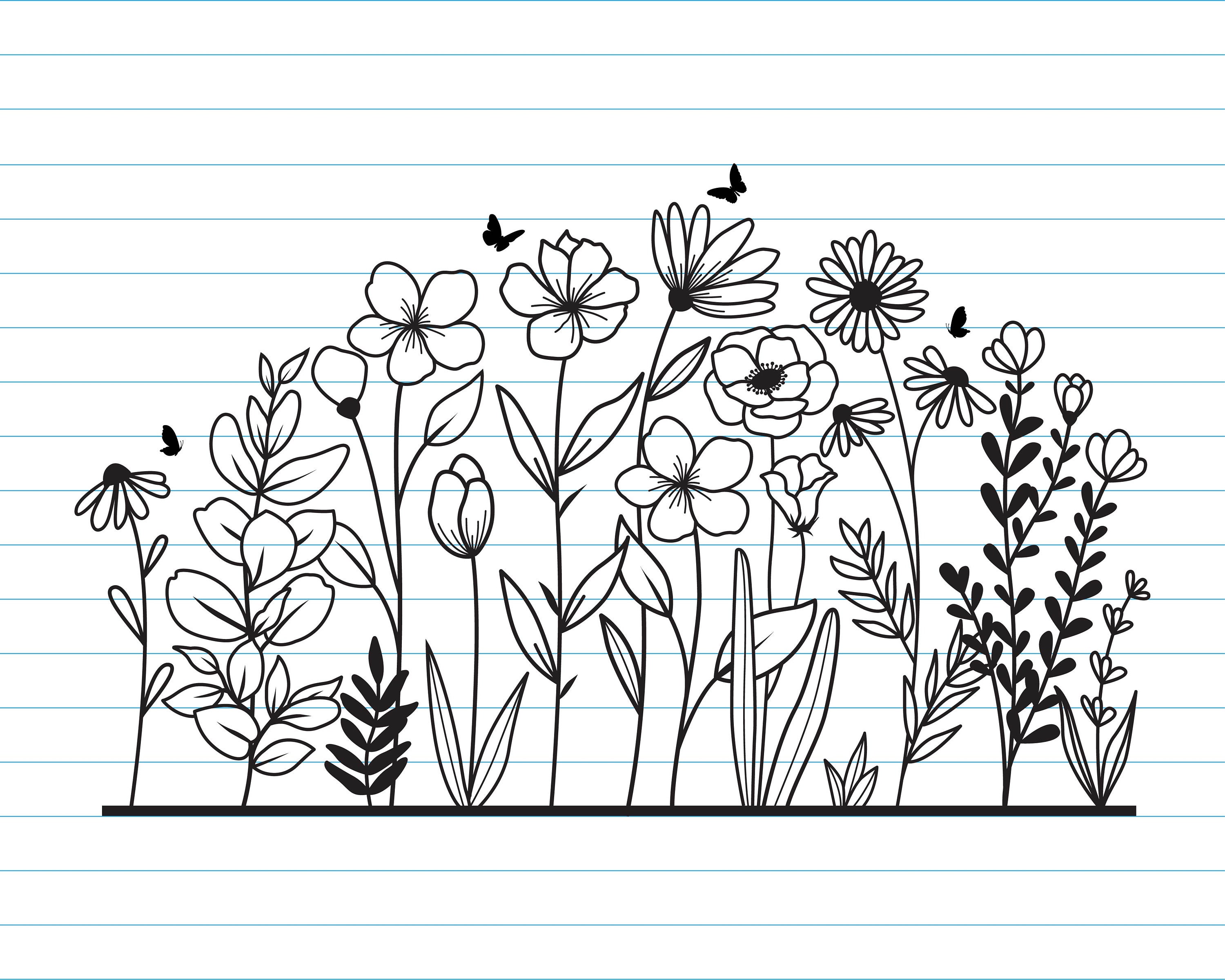 Wildflower Svg Files Flower Svg Flower Svg Files Botonical - Etsy