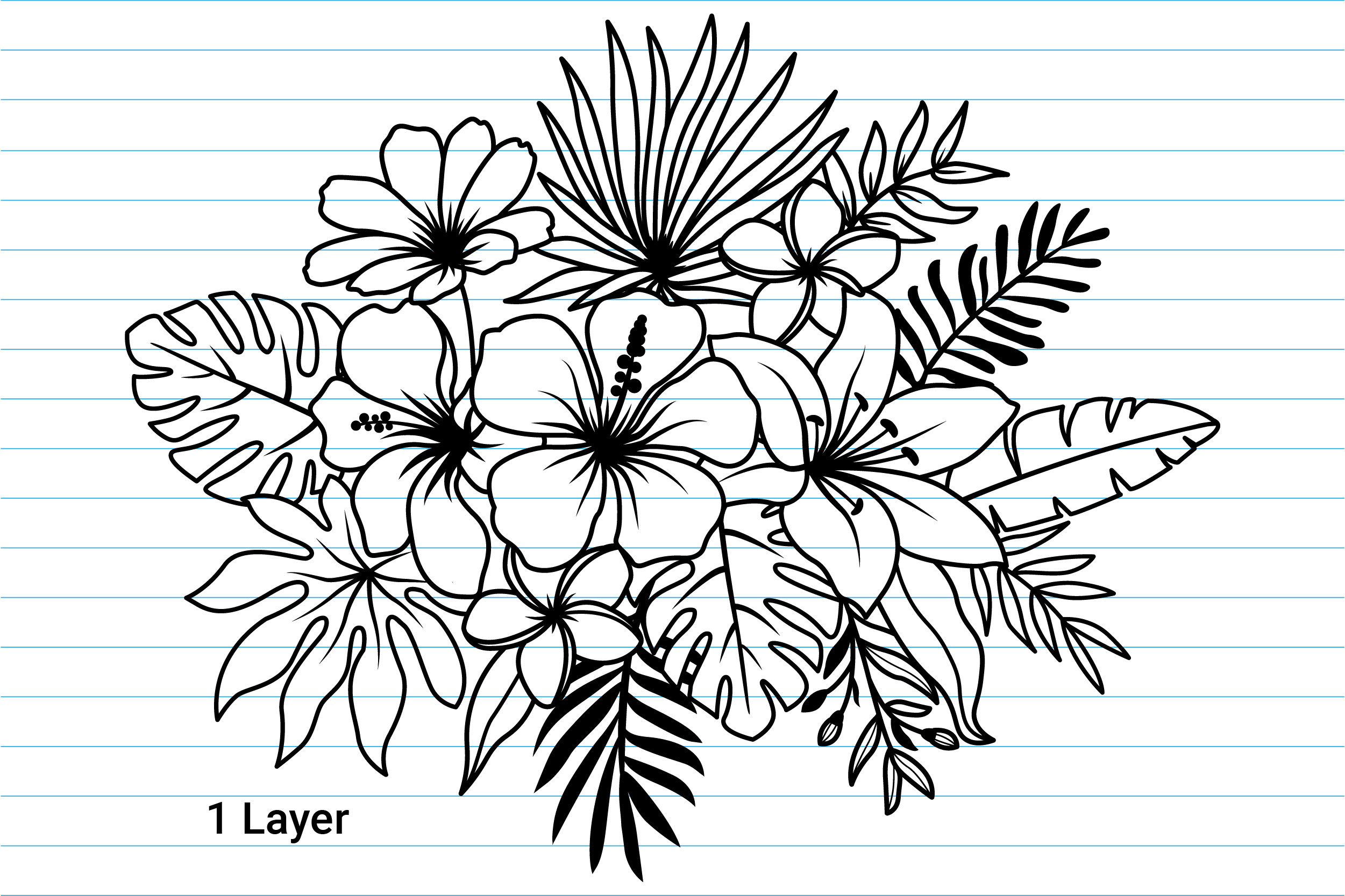 Tropical Svg Bundle, Tropical Flower Svg, Flower Svg, Tropical Leaf Svg ...