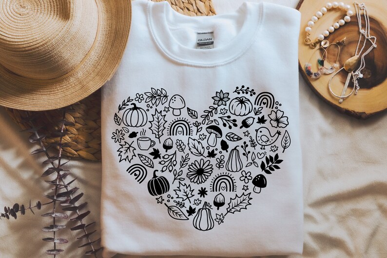 Fall Svg Fall Pumpkin Svg Fall Shirt Svg Fall Heart Svg - Etsy