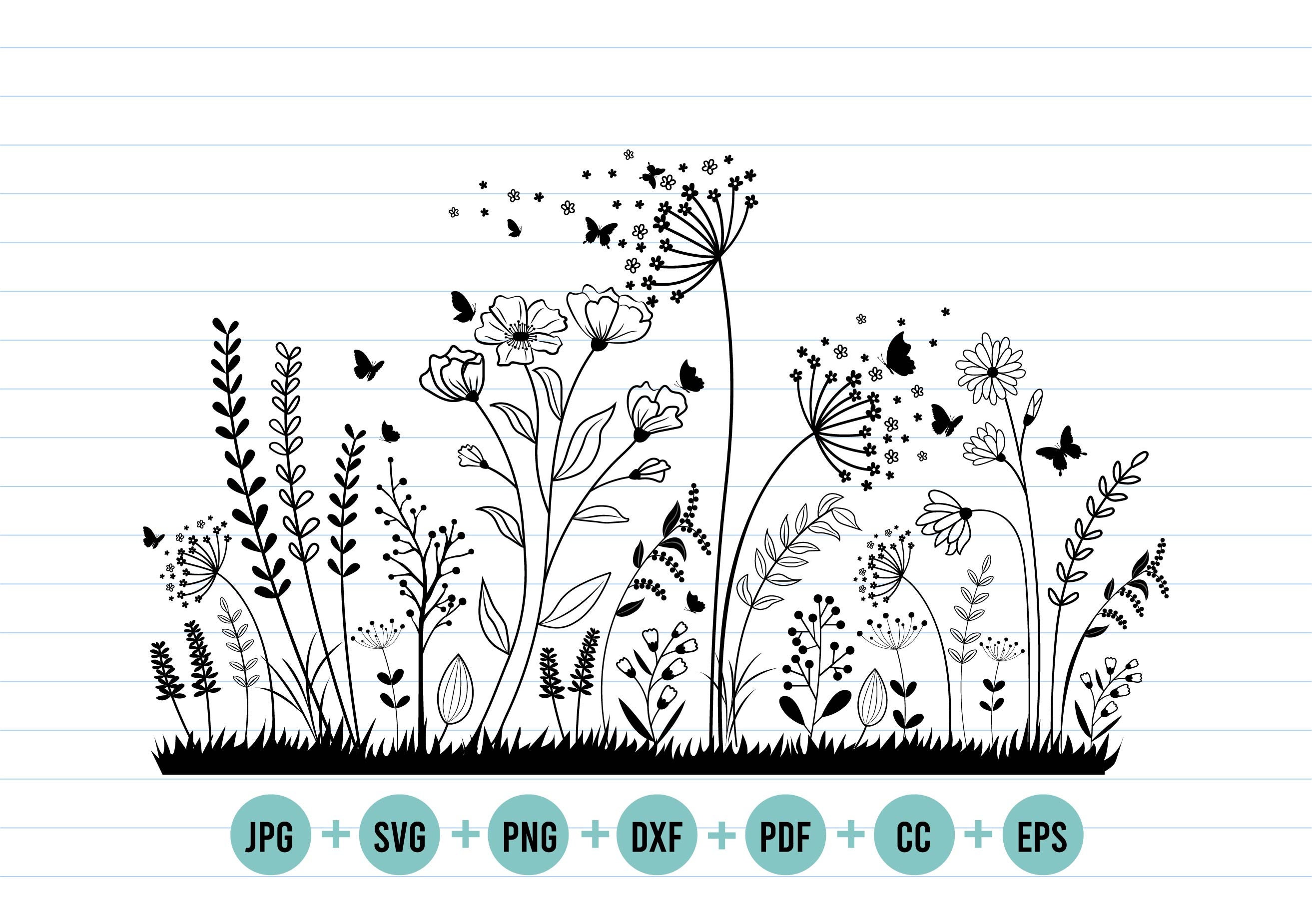 Wild Flower Svg Flower Decoration Svg Flower Svg Flower Cut - Etsy