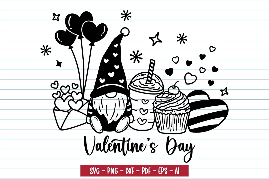 Gnome Valentine Svg Gnome With Heart Svg Valentines Svg Love Svg
