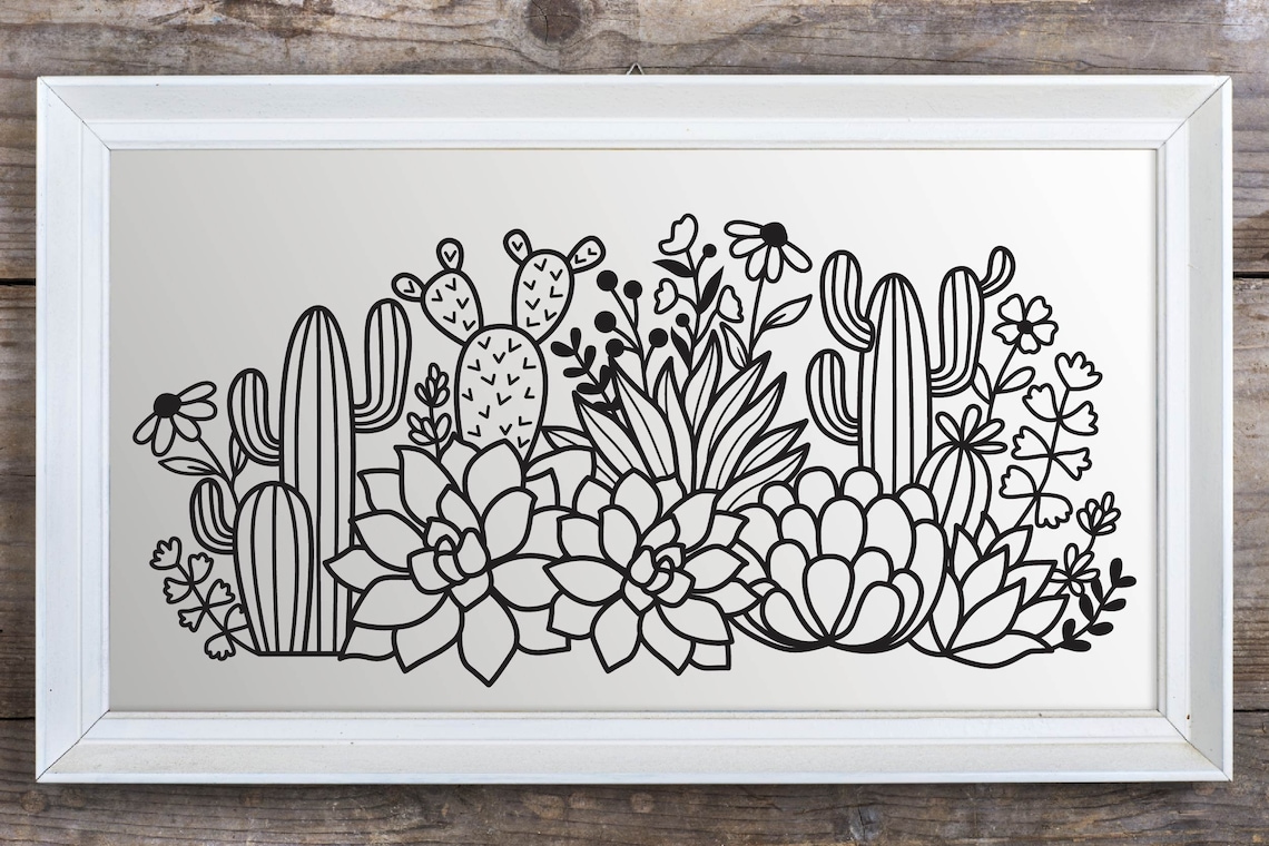 Cactus Svg Files Cactus Flower Svg Cactus Wildflower Svg - Etsy