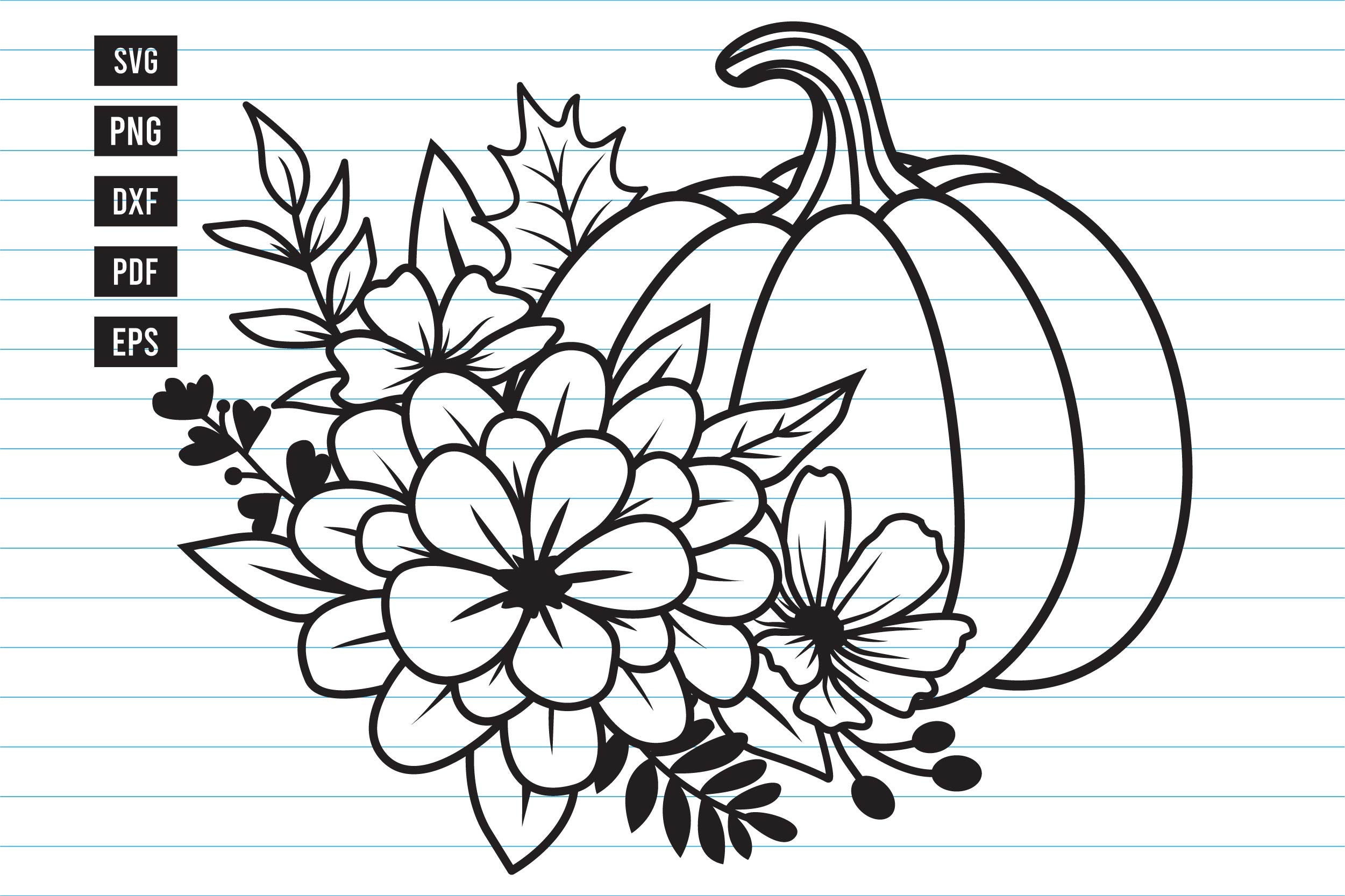 Flower Pumpkin Svg Floral With Pumpkin Svg Succulent - Etsy
