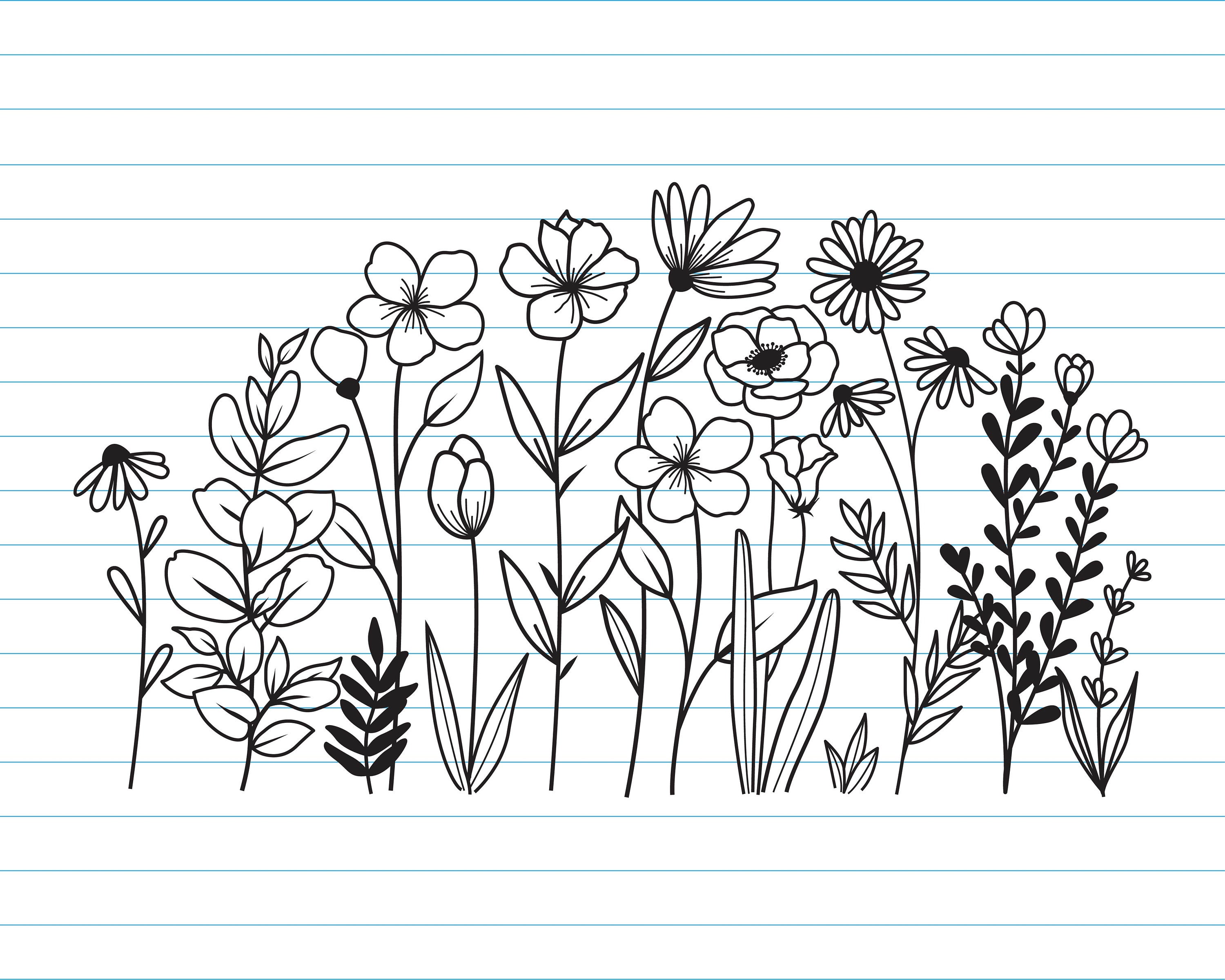Wildflower Svg Files Flower Svg Flower Svg Files Botonical - Etsy