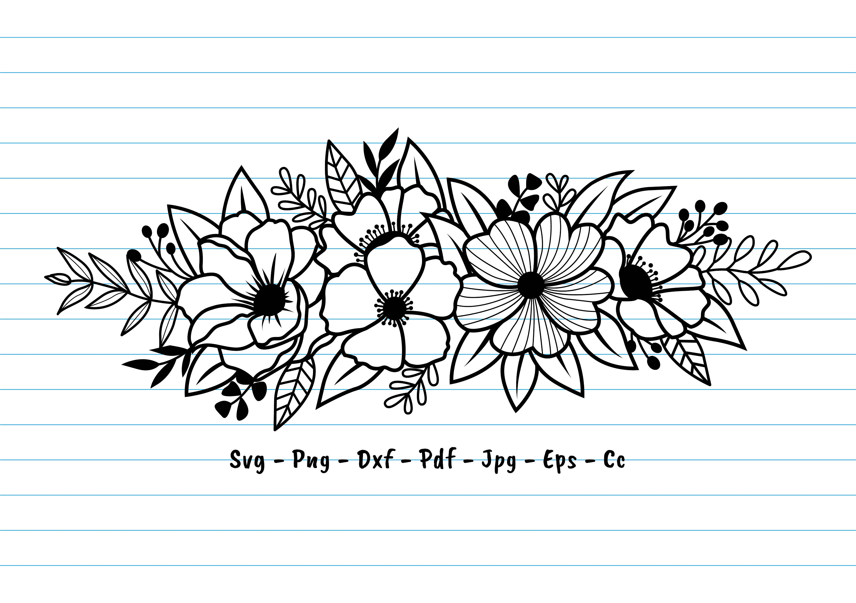 Flower Svg Flower Bouquet Svg Floral Svg File Flower Hand - Etsy
