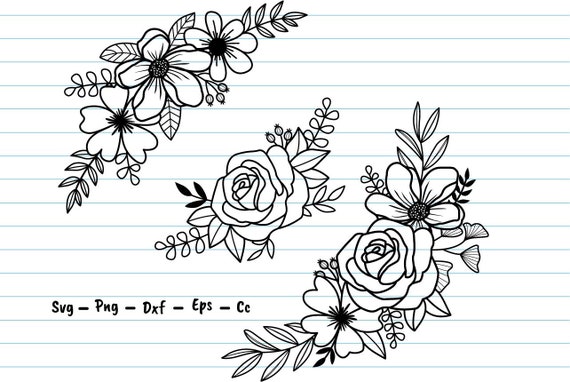 Flower Svg Flower Bouquet Svg Floral Svg File Flower Cut - Etsy