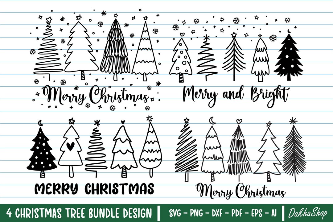 Christmas Tree SVG Bundle: Merry Christmas Designs (digital Download ...