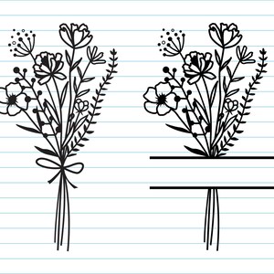 Flower Svg Files, Flower Svg Bundle, Flower Split Svg, Split Floral ...