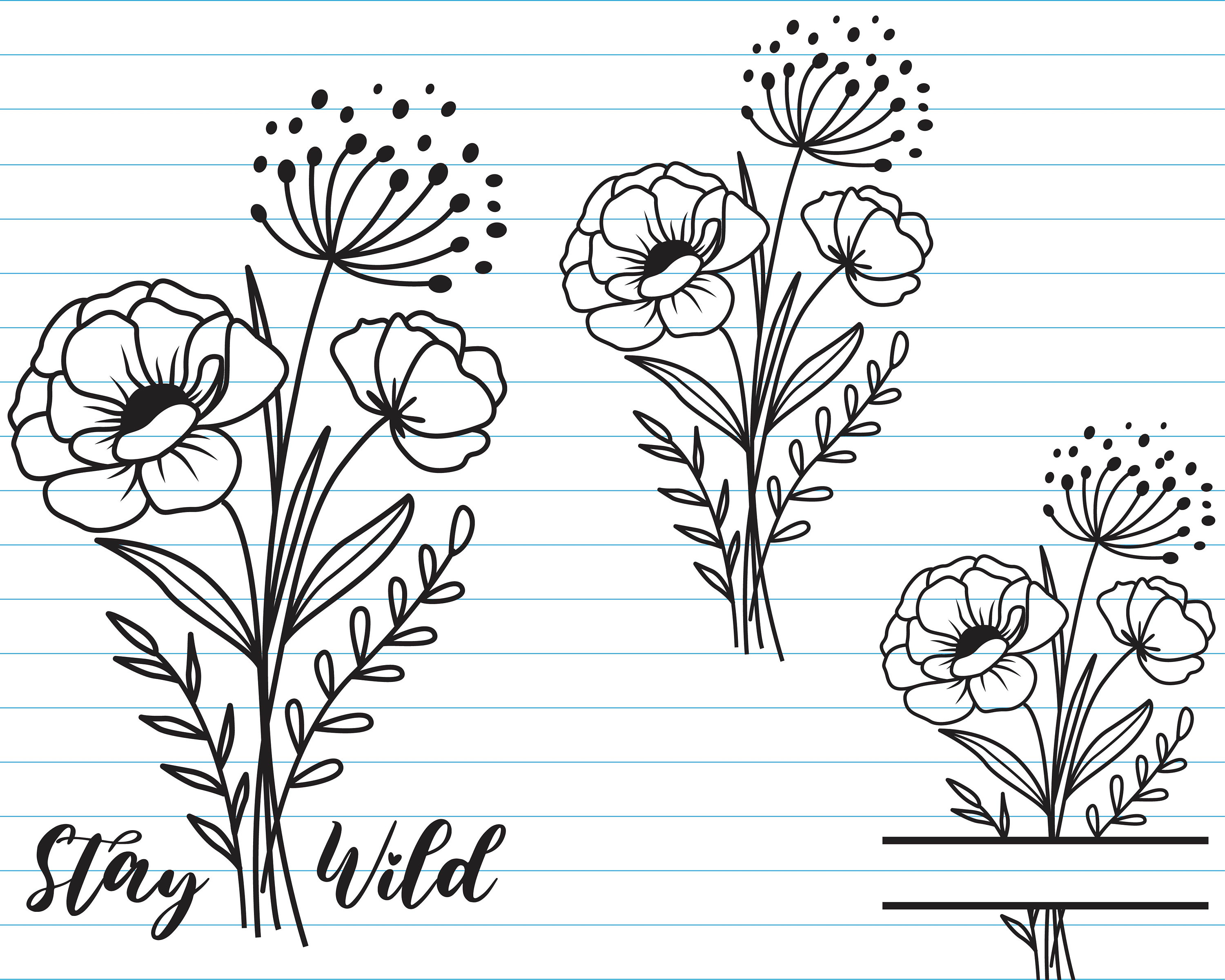 Wildflower Svg Files Flower Svg Wildflower Svg Stay Wild - Etsy