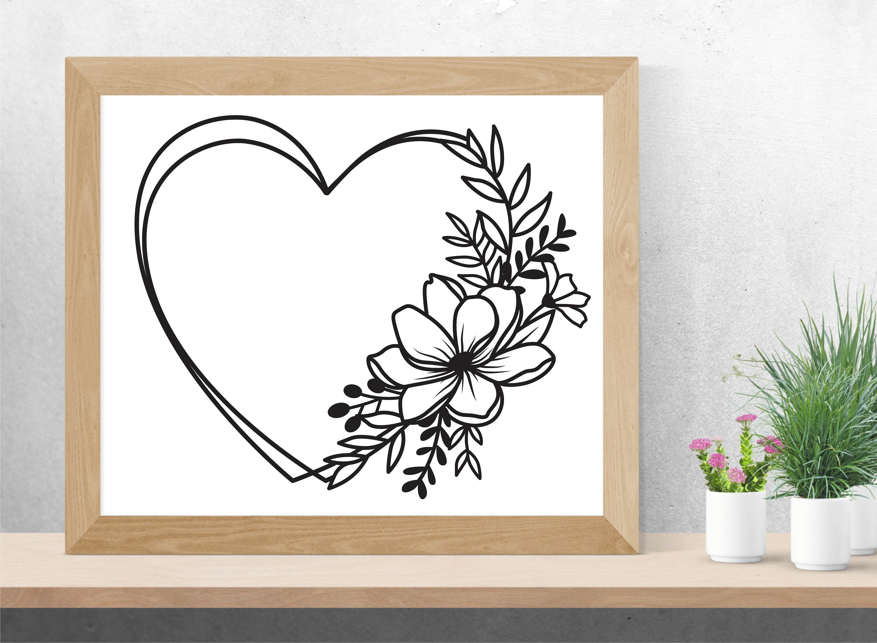 Flower Heart Svg Flower Svg Flower Heart Bundle Svg Flower | Etsy