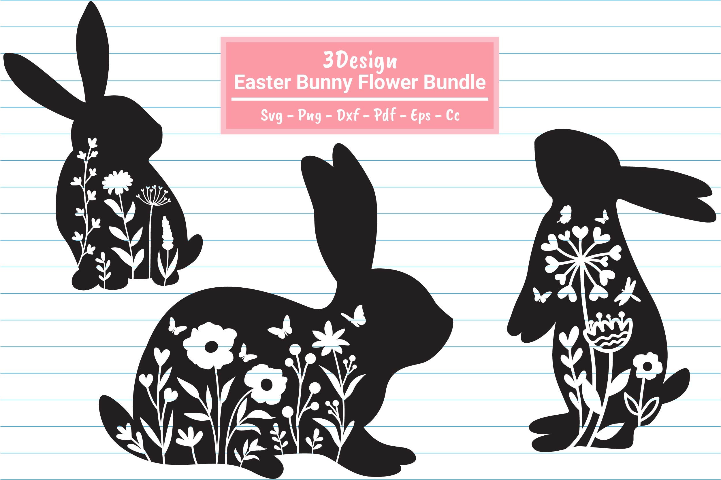Easter Svg Bundle Flower Bunny Svg Easter Bunny Flower Svg - Etsy