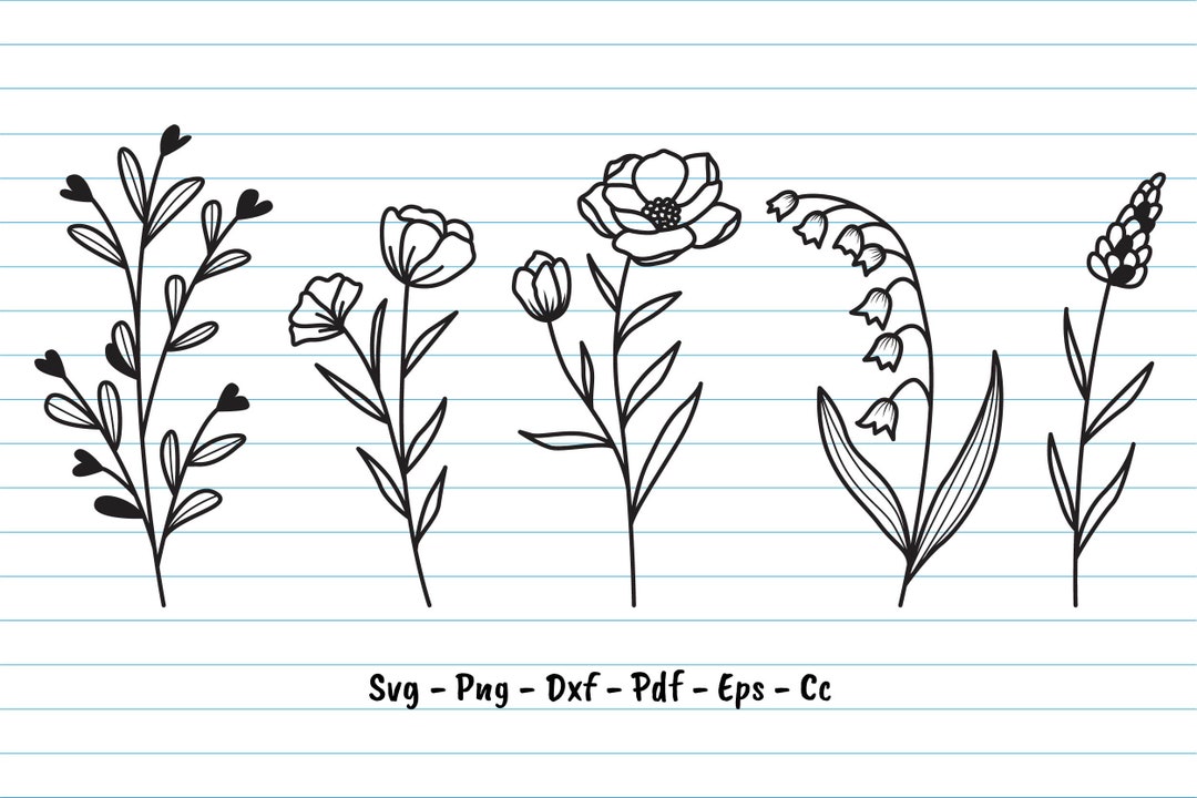 Flower Svg Files, Floral Svg, Wildflower Svg Files, Floral Wedding ...