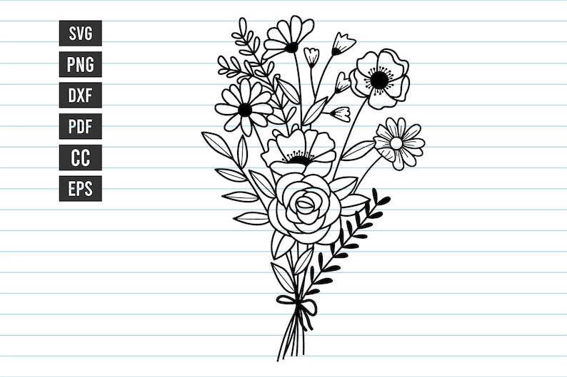 Flower Bouquet Svg Flower Svg Svg Flower Wedding Svg - Etsy