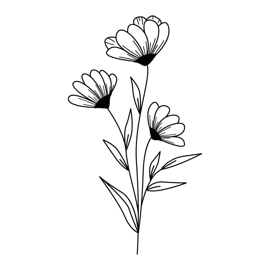 Flower Svg, Wildflower Svg, Flowers and Leaf Botanital Element Svg ...