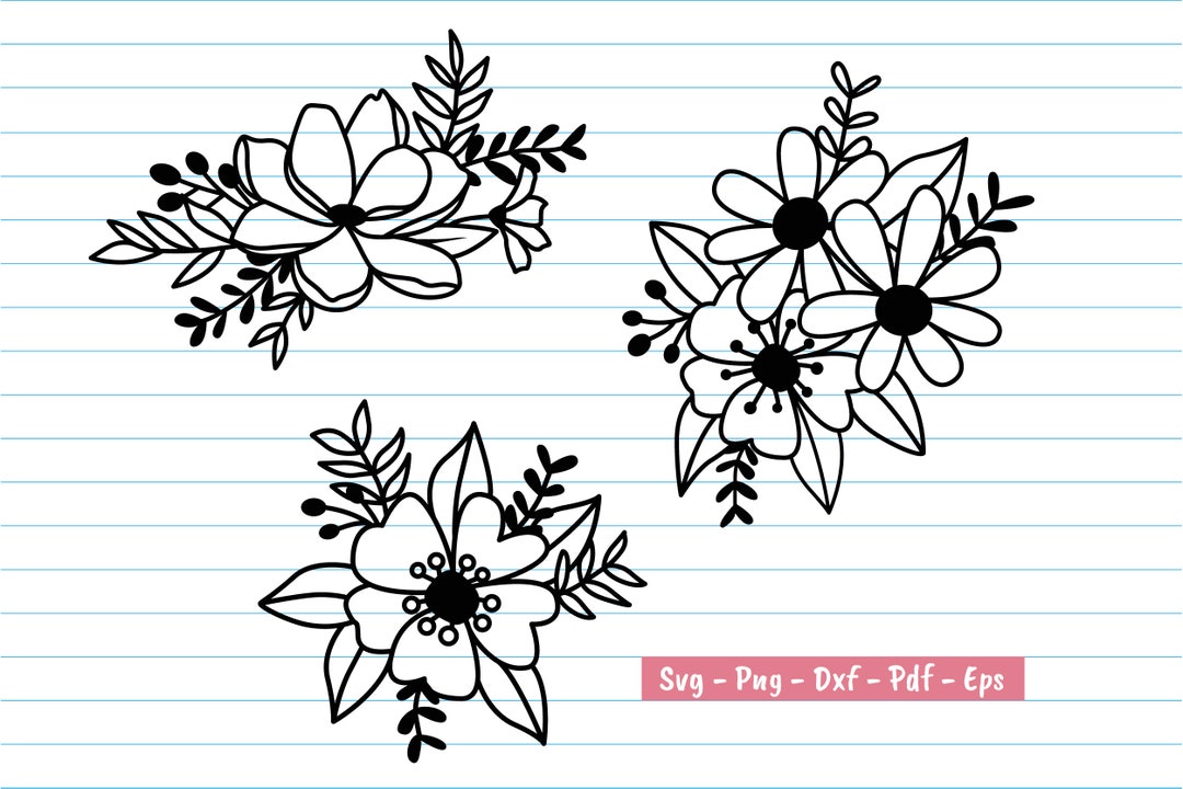 Flower Svg Bundle, Floral Svg, Flower Border Svg, Flower Svg Cut Files ...