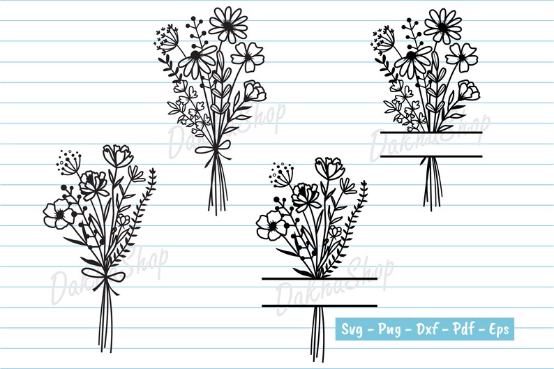 Flower Svg Files Flower Svg Bundle Flower Split Svg Split - Etsy