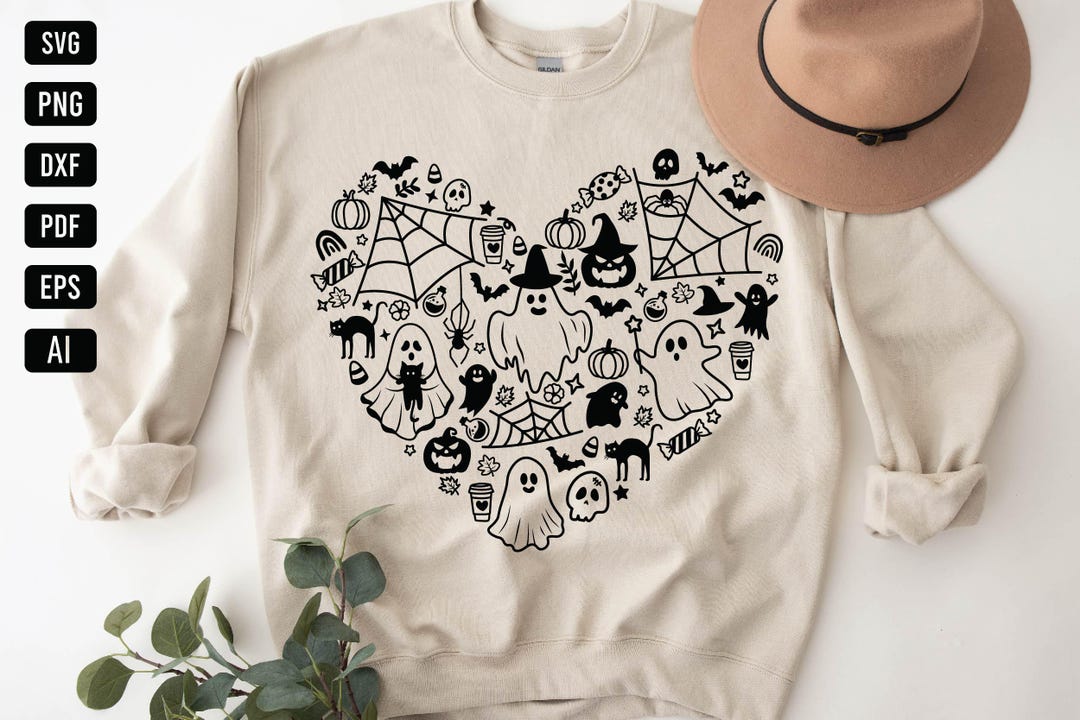 Halloween Svg, Halloween Heart Svg, Halloween Shirt Svg, Kids Halloween ...