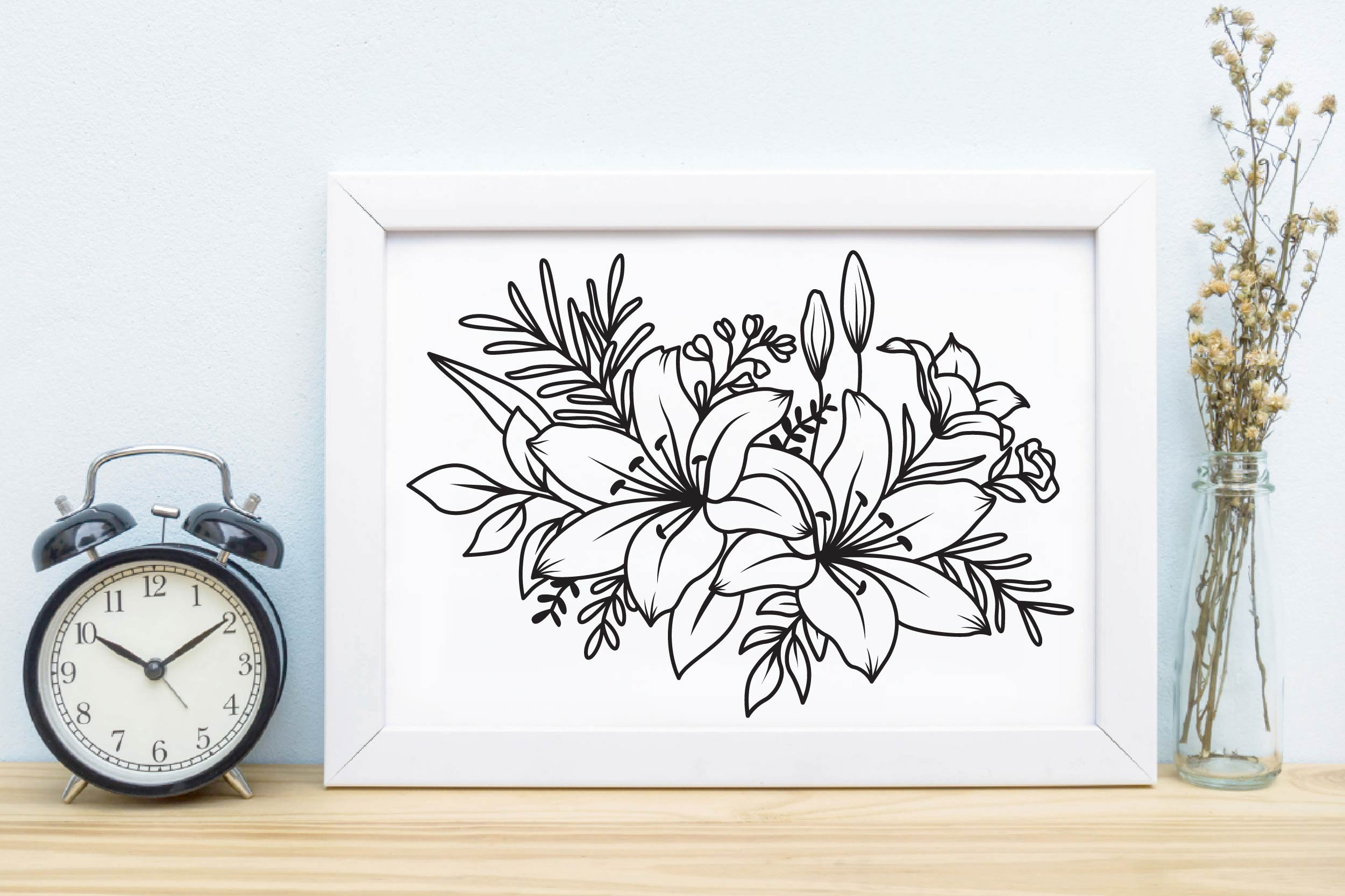 Lily Flower Svg, Lily Svg Bundle, Lily Svg, Hand Drawn Lily Svg, Flwer ...
