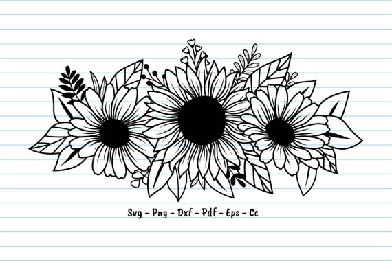 Sunflower Svg Flower Bouquet Svg Flower Svg Flower | Etsy